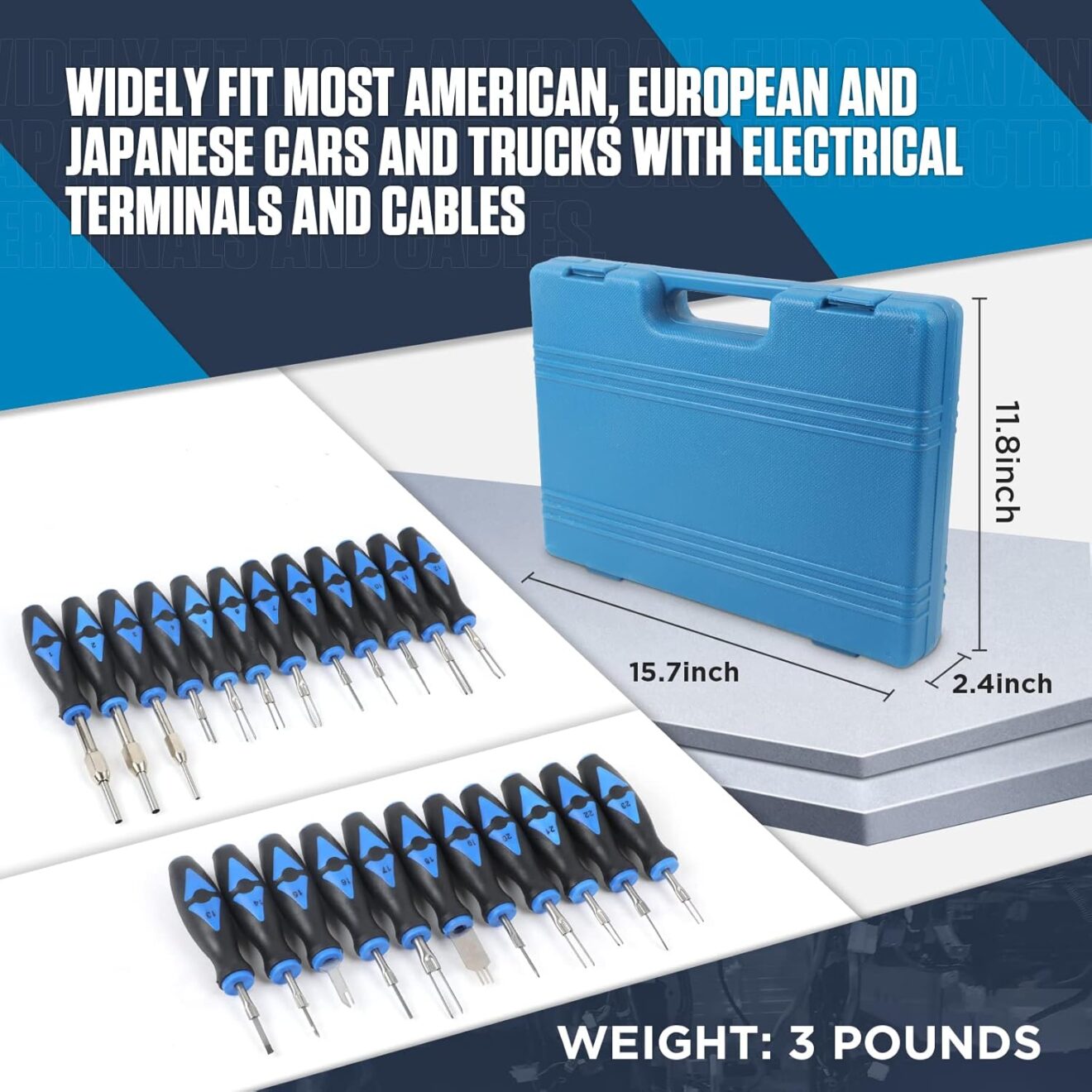 Terminal Removal Tool Kit 23PCS Terminal Ejector Kit Non-damage Wiring ...